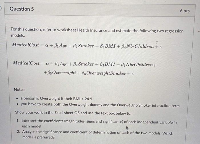 Solved For this question, refer to worksheet Health | Chegg.com