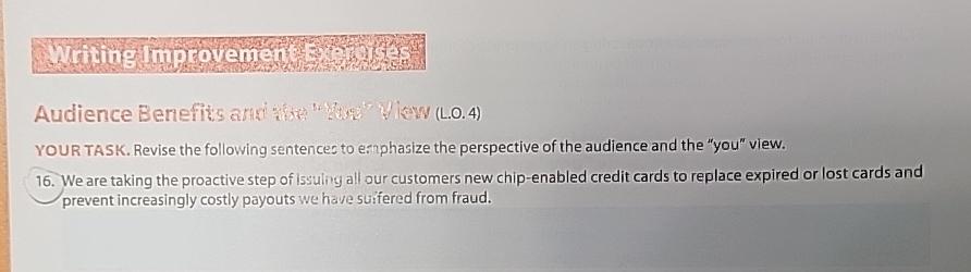 Solved YOUR TASK. Revise the following sentences to | Chegg.com