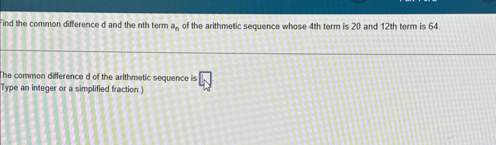 Solved Find the common difference d ﻿and the nth term an ﻿of | Chegg.com