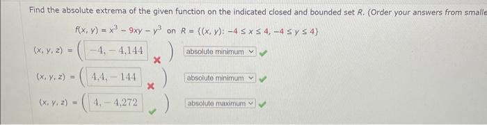 Solved Find The Absolute Extrema Of The Given Function On 9981