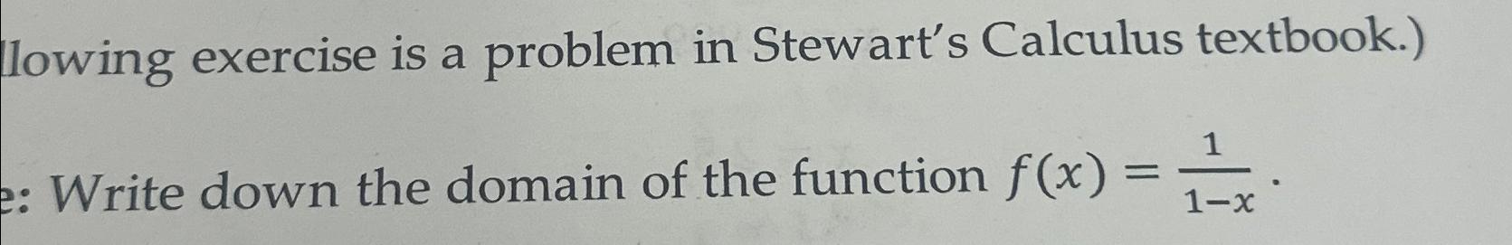 Solved lowing exercise is a problem in Stewart's Calculus | Chegg.com