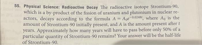 Solved 5. Physical Science: Radioactive Decay The | Chegg.com