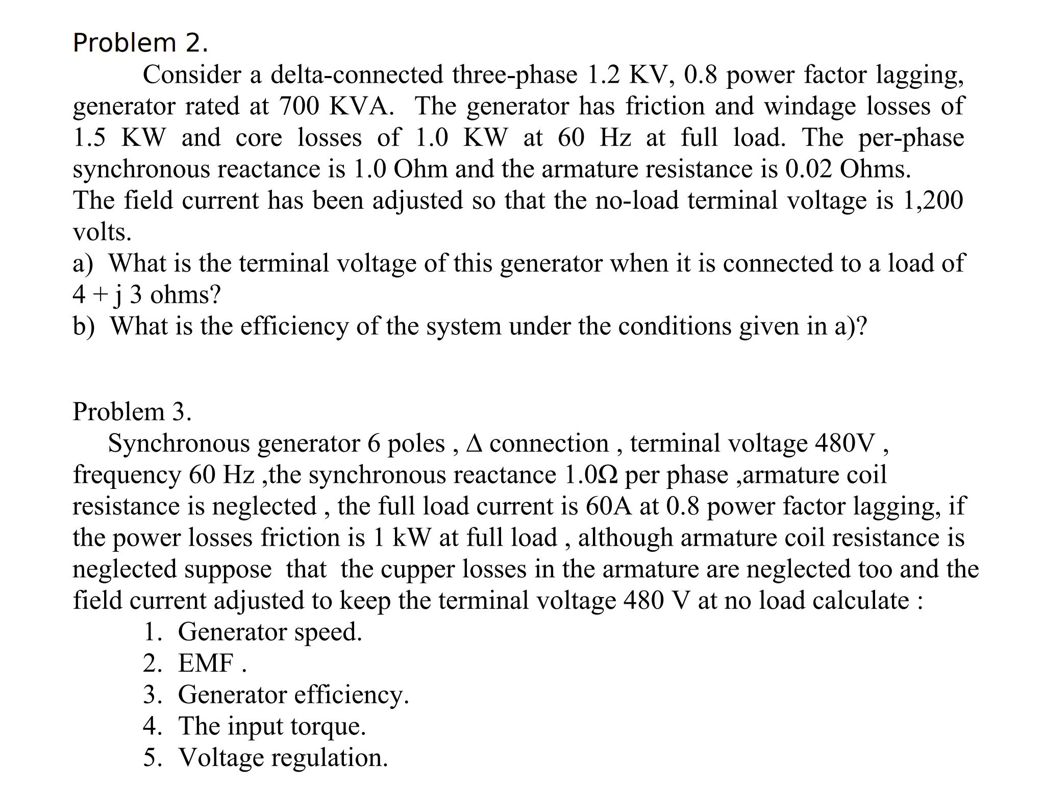 Solved Problem 2.Consider a delta-connected three-phase | Chegg.com