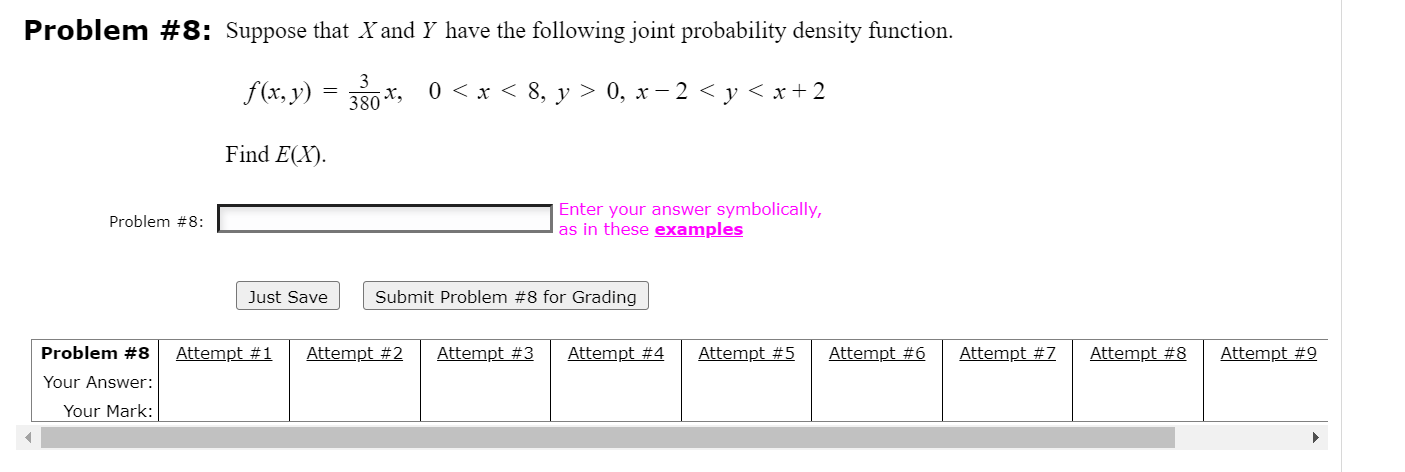 Solved Problem #8: Suppose that x ﻿and Y ﻿have the following | Chegg.com