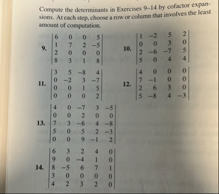 Solved ONLY #14 ﻿PLEASECompute the determinants in Exercises | Chegg.com
