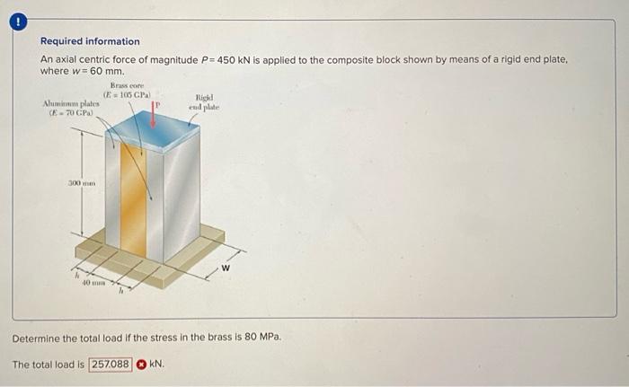 Solved Required information An axial centric force of | Chegg.com