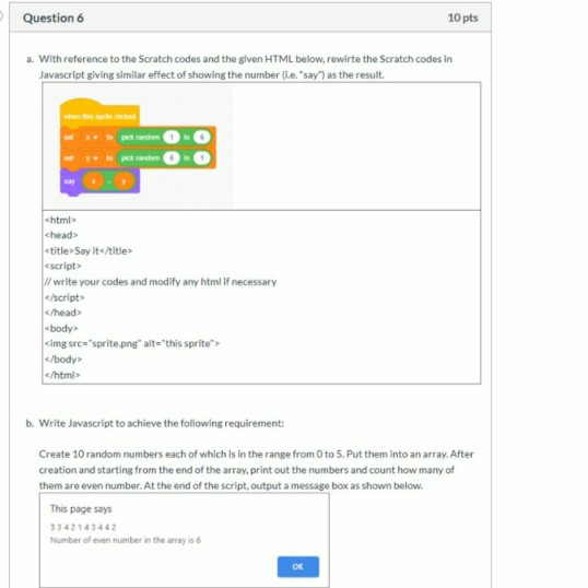 Solved Question 6 10 pts With reference to the Scratch codes | Chegg.com