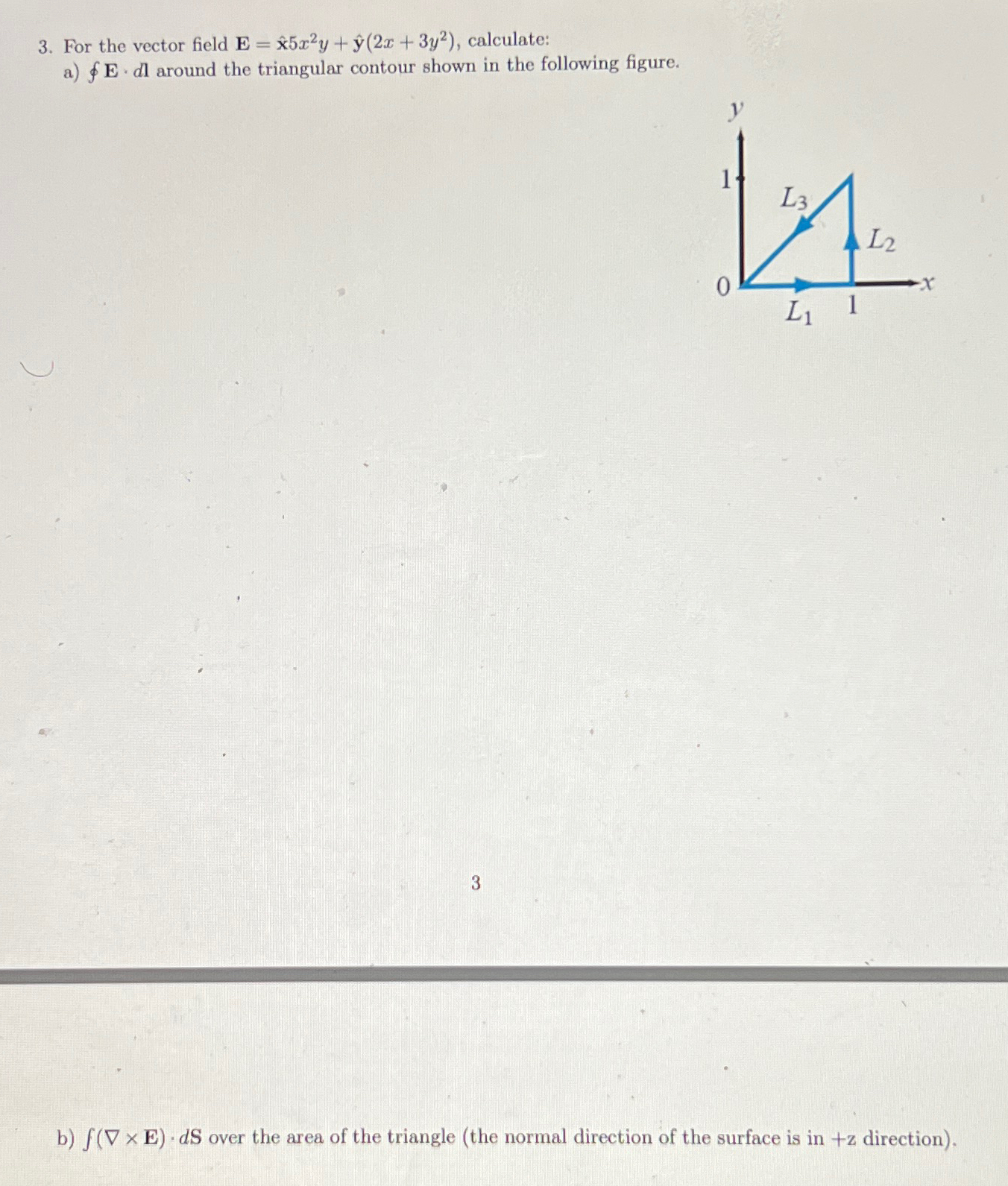 Solved For the vector field E=hat(x)5x2y+hat(y)(2x+3y2), | Chegg.com