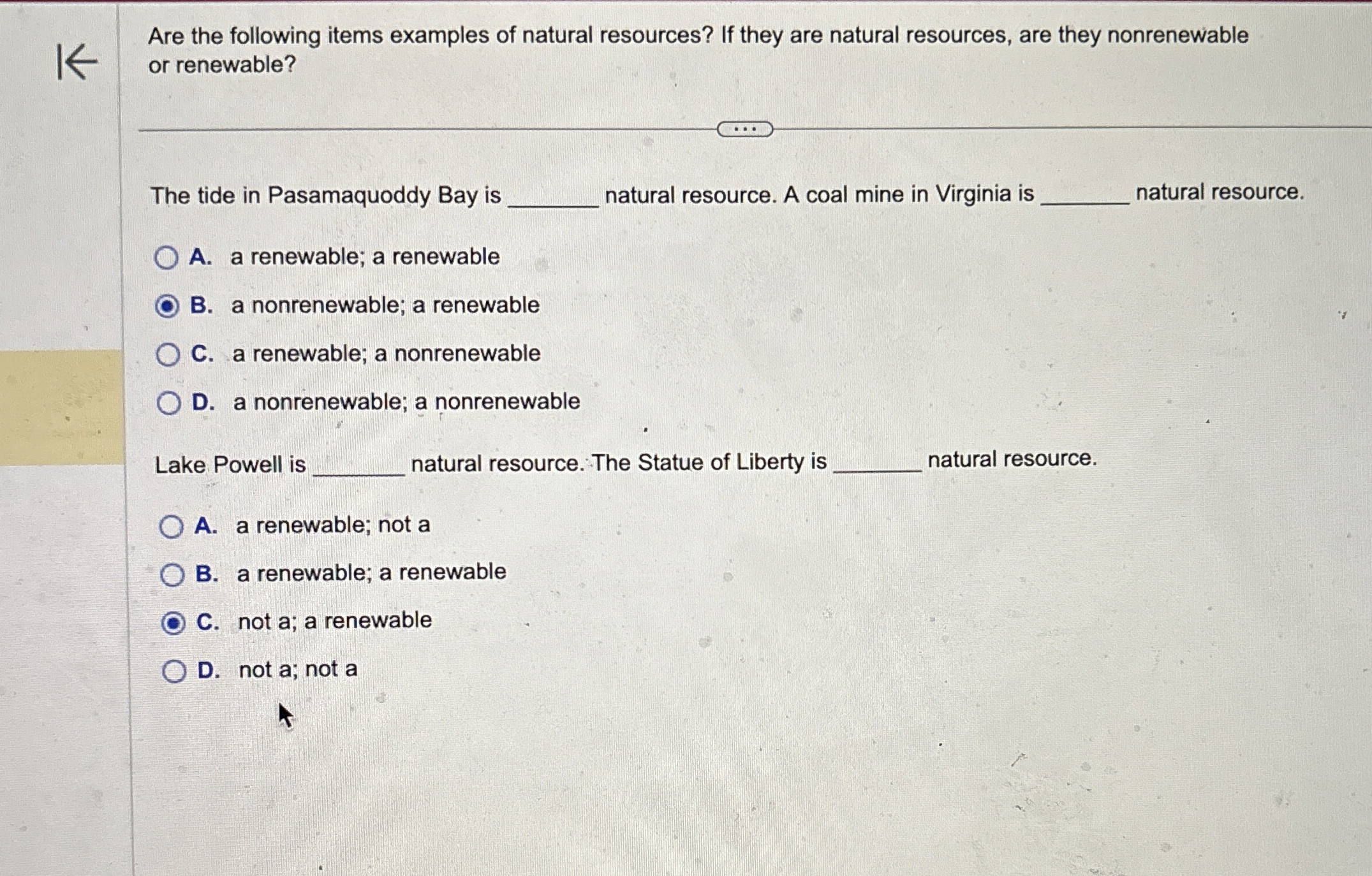 Solved KAre the following items examples of natural | Chegg.com