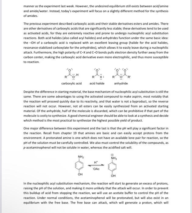 SYNTHESIS OF ACETAMINOPHEN ∗ LEARNING OUTCOMES: This | Chegg.com