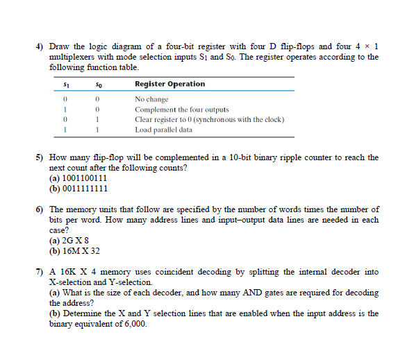 Solved 4) ﻿Draw the logic diagram of a four-bit register | Chegg.com