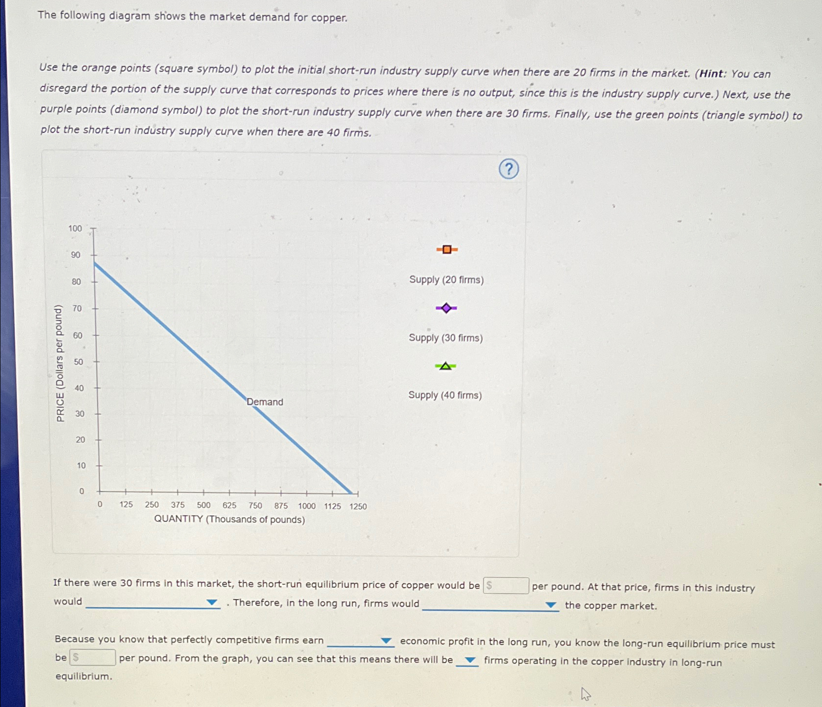 Solved Short-run supply and long-run equilibriumConsider the | Chegg.com