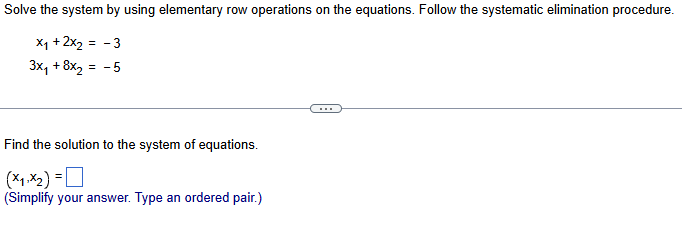 Solved Solve the system by ﻿using elementary row operations | Chegg.com