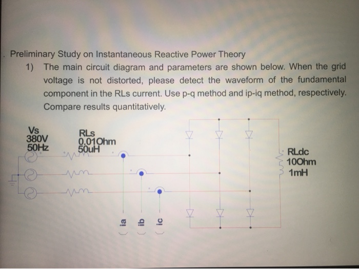 Preliminary Study on Instantaneous Reactive Power | Chegg.com