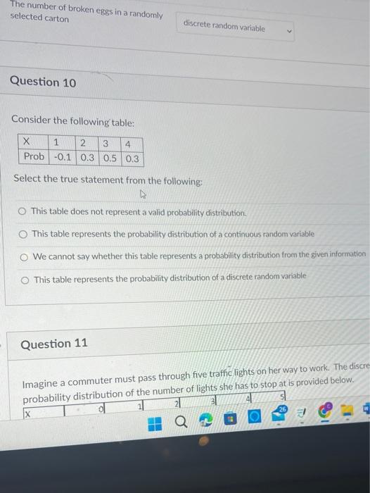 Solved Consider the following table: Select the true | Chegg.com