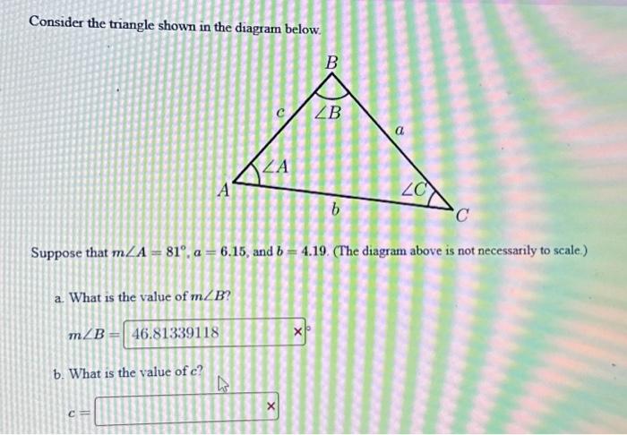 Solved Consider the triangle shown in the diagram below. a. | Chegg.com