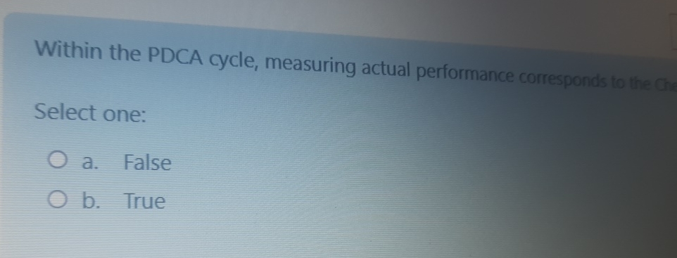 Solved Within the PDCA cycle, measuring actual performance | Chegg.com