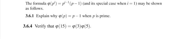 Solved The formula (p¹) = p-¹(p-1) (and its special case | Chegg.com