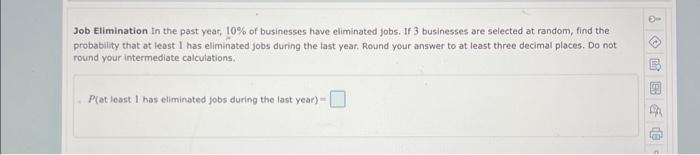 Solved Job Elimination in the past year, 10% of businesses | Chegg.com