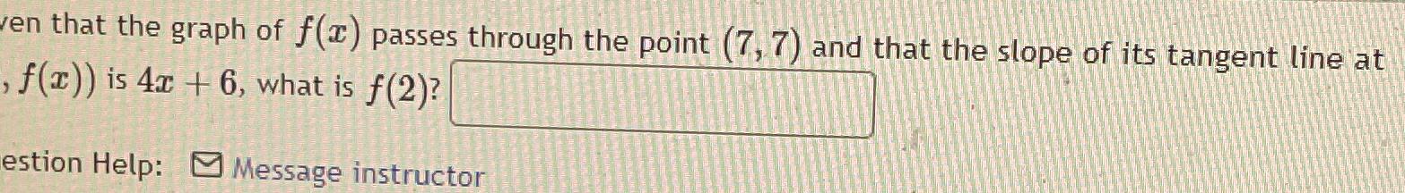 Solved en that the graph of f(x) ﻿passes through the point | Chegg.com