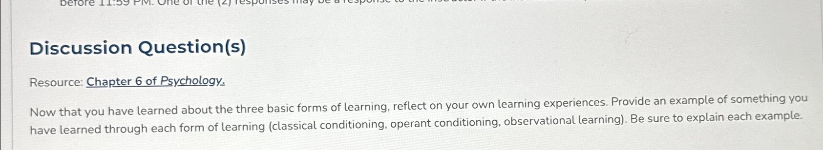 Solved Discussion Question(s)Resource: Chapter 6 ﻿of | Chegg.com
