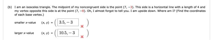 Solved I am an isosceles triangle. The midpoint of my | Chegg.com
