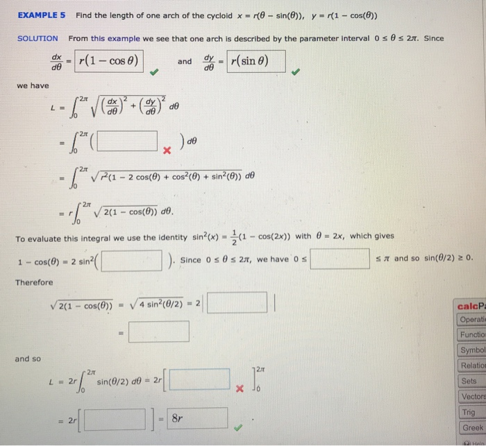 Solved EXAMPLE 5 Find the length of one arch of the cycloid | Chegg.com
