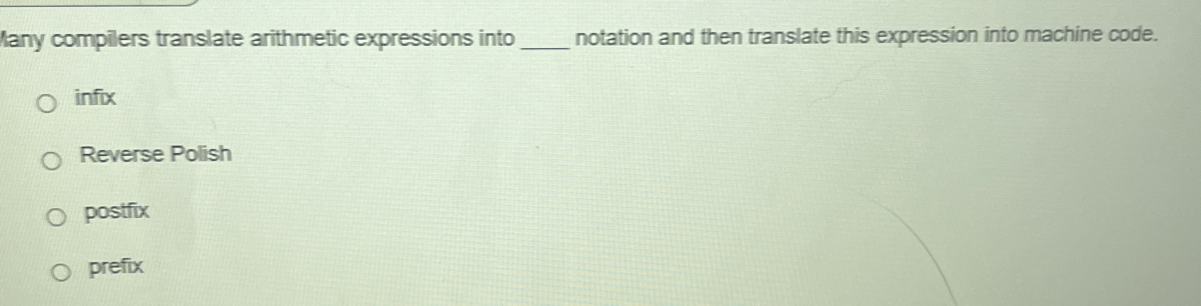 Solved lany compilers translate arithmetic expressions into | Chegg.com