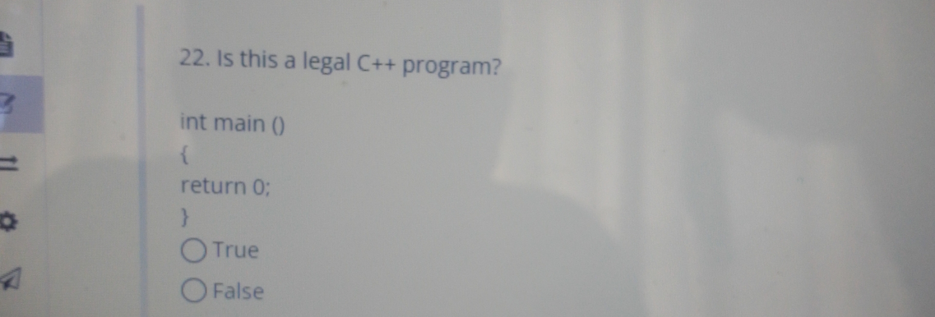 Is this a legal C++ ﻿program? | Chegg.com