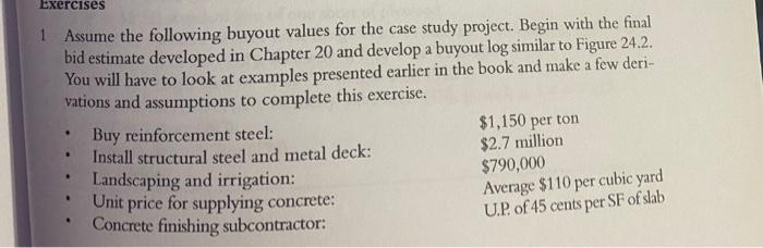 City Construction Company Buyout Log Project: | Chegg.com