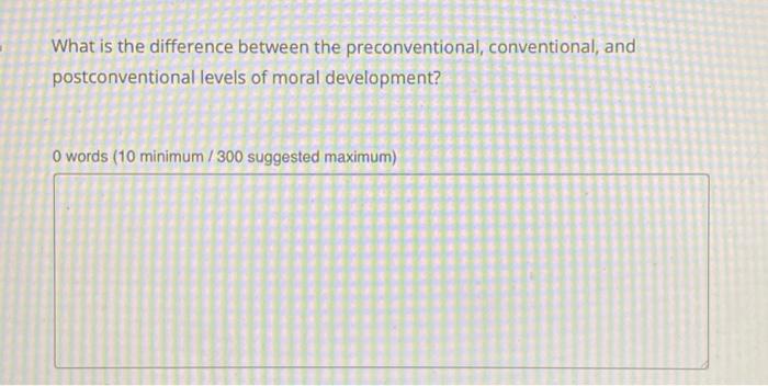What is the difference between the preconventional, | Chegg.com