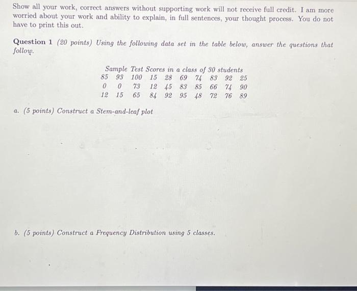 Solved Show all your work, correct answers without | Chegg.com