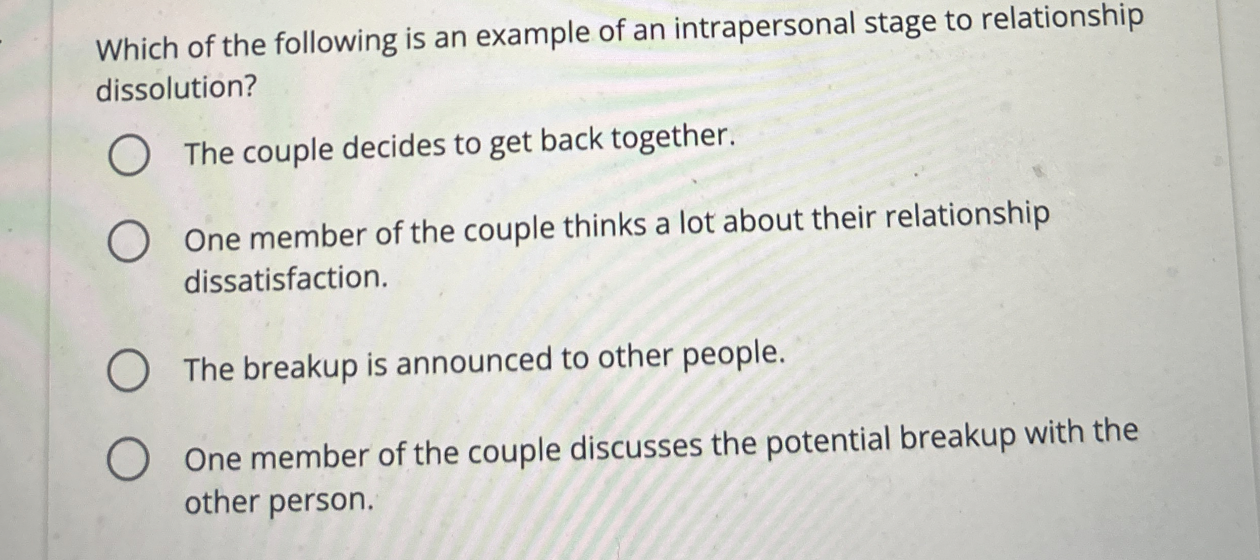 Solved Which of the following is an example of an | Chegg.com