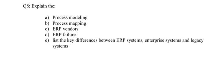 Solved Q8: Explain the: a) Process modeling b) Process | Chegg.com