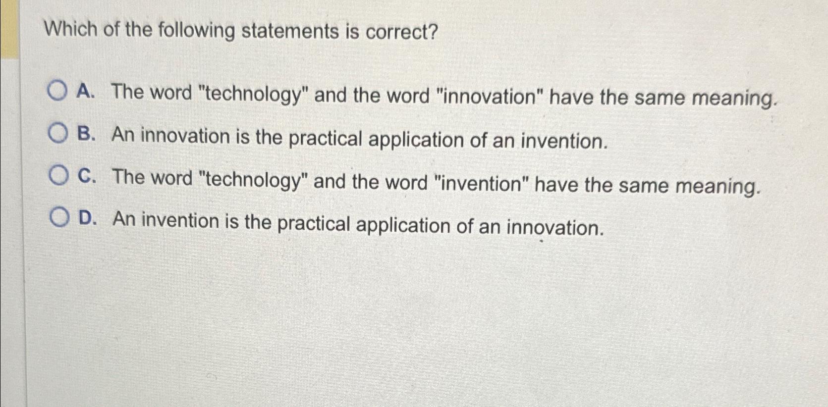 Solved Which of the following statements is correct?A. ﻿The | Chegg.com
