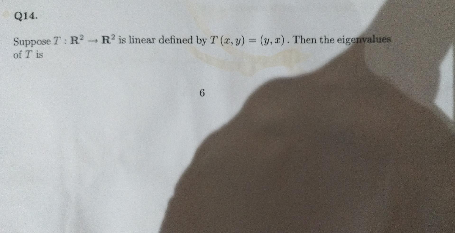 Solved Suppose T:R2→R2 is linear defined by T(x,y)=(y,x). | Chegg.com