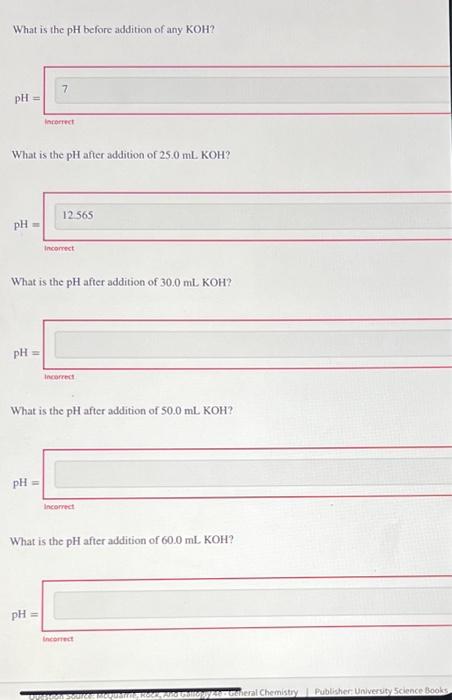 Solved Calculate the pH for each case in the titration of | Chegg.com