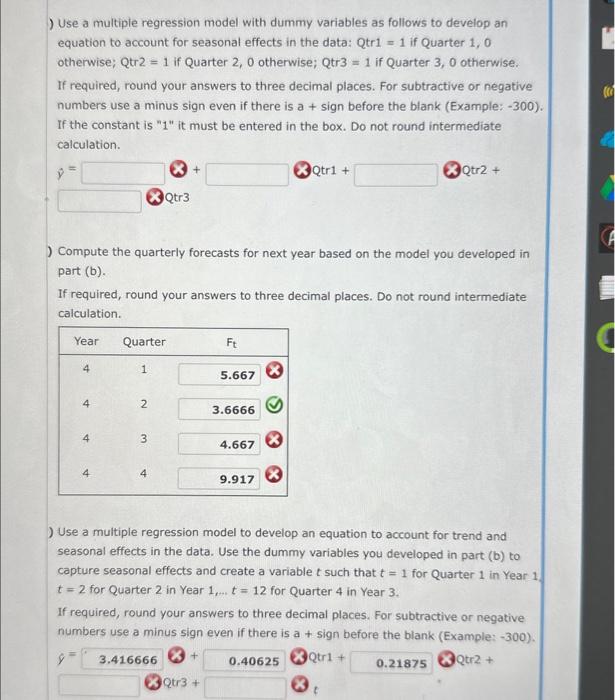 Consider the following time series data. (a) Choose | Chegg.com