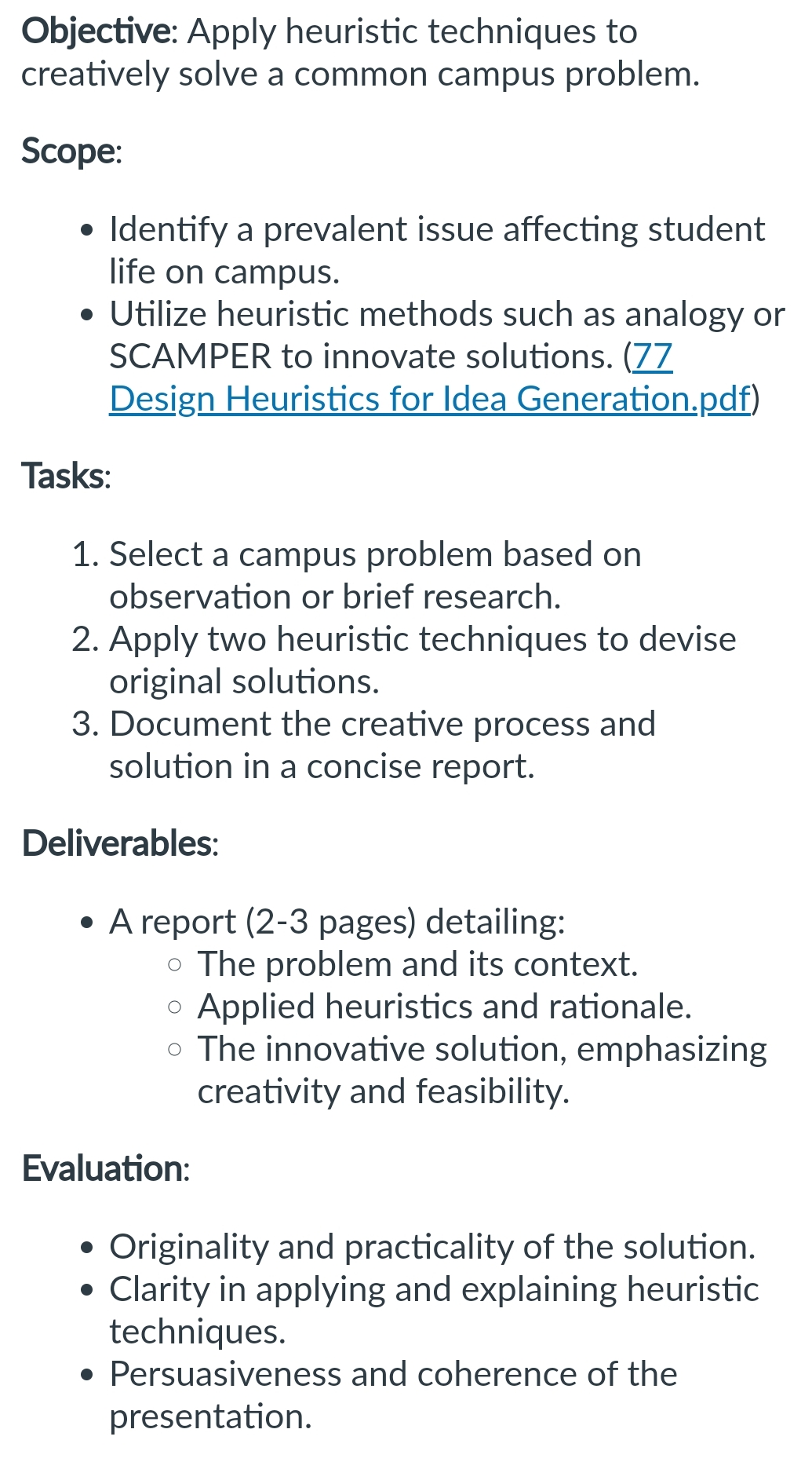 Solved Objective: Apply heuristic techniques to creatively | Chegg.com