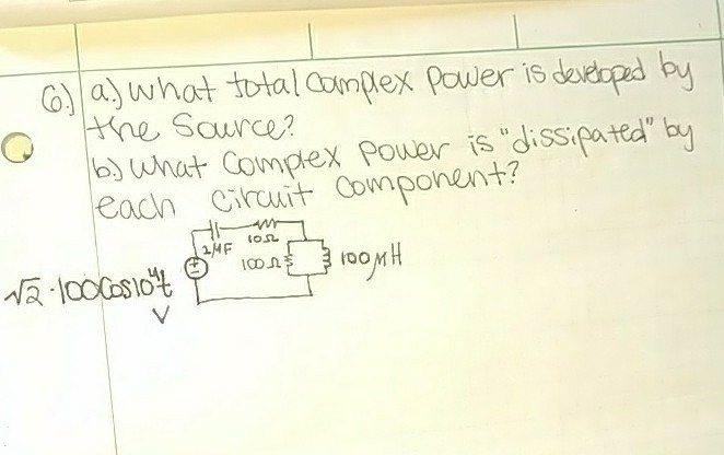 Solved Co.) a.) what total complex power is developed by the | Chegg.com