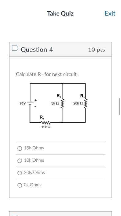 Solved Calculate RT for next circuit. 15k Ohms 10kOhms 20K | Chegg.com