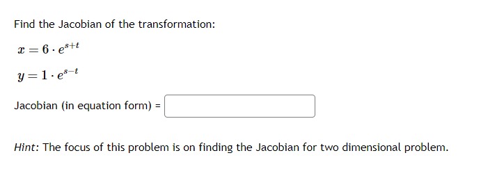 Solved Find the Jacobian of the | Chegg.com