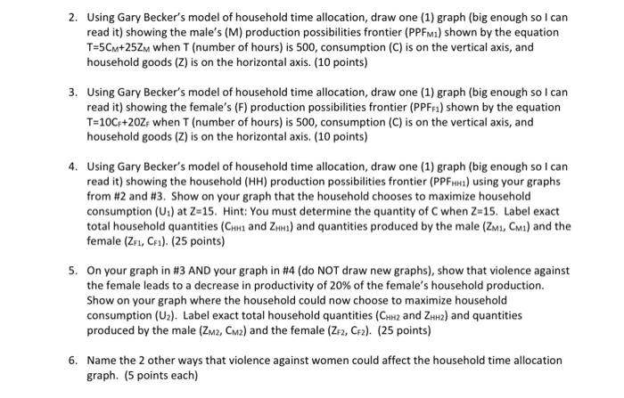Solved 2. Using Gary Becker's model of household time | Chegg.com