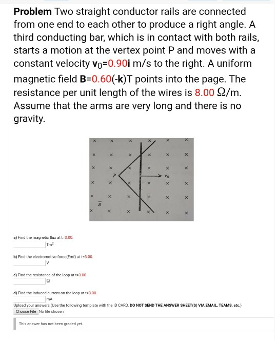 Solved Problem Two straight conductor rails are connected | Chegg.com