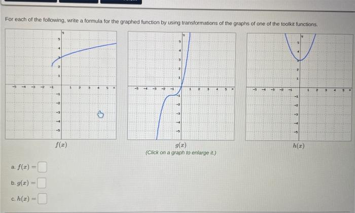 Solved For each of the following, write a formula for the | Chegg.com