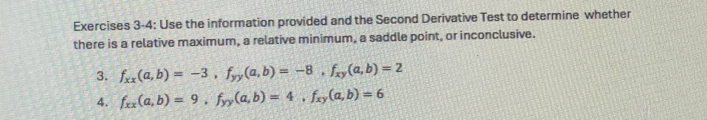 Solved Exercises 3-4: Use the information provided and the | Chegg.com