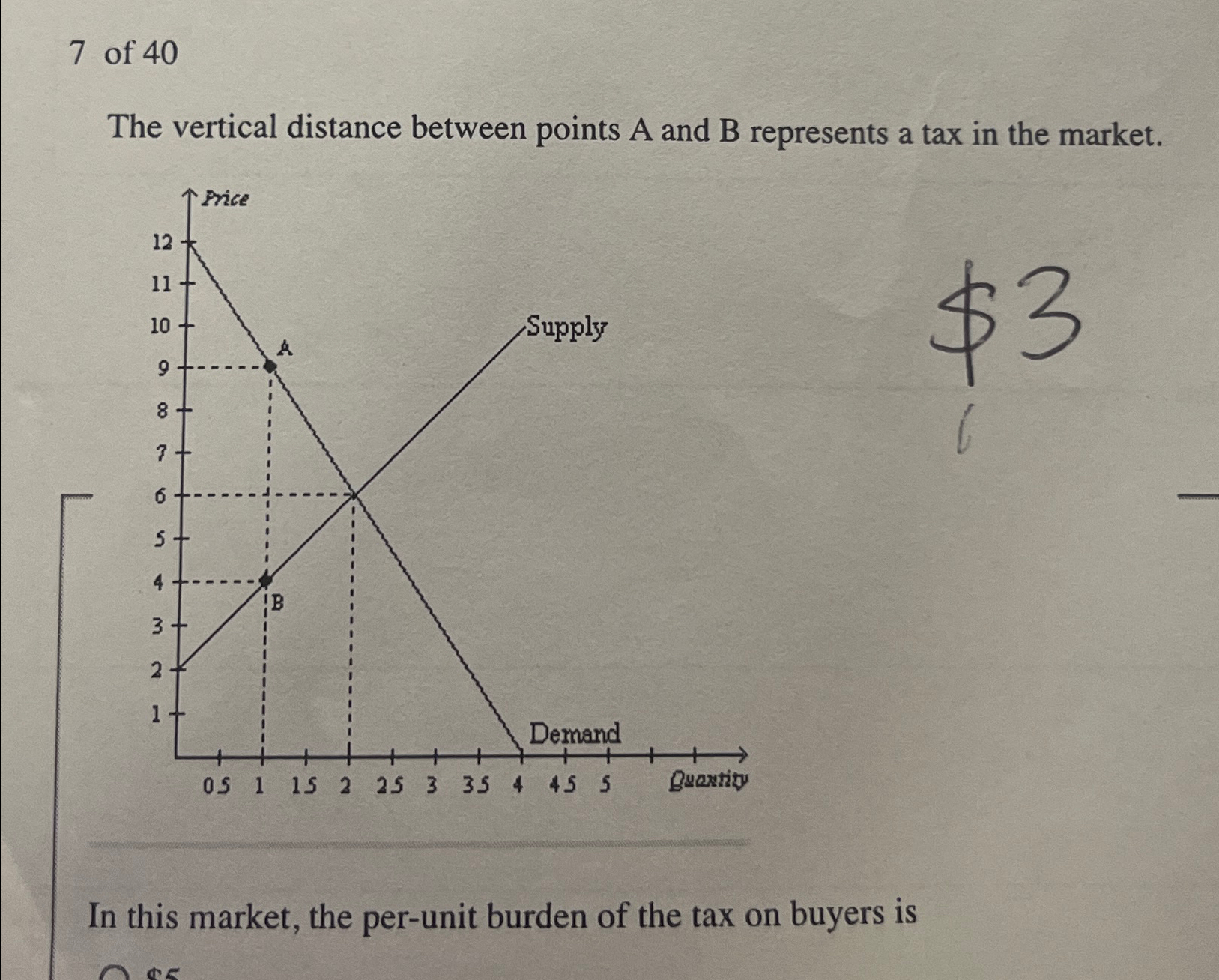 Solved 7 ﻿of 40The vertical distance between points A and B | Chegg.com