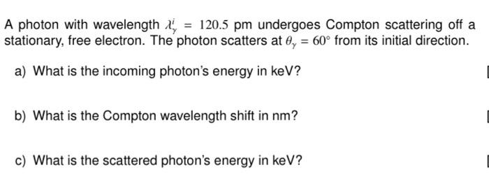Solved A photon with wavelength \\( | Chegg.com