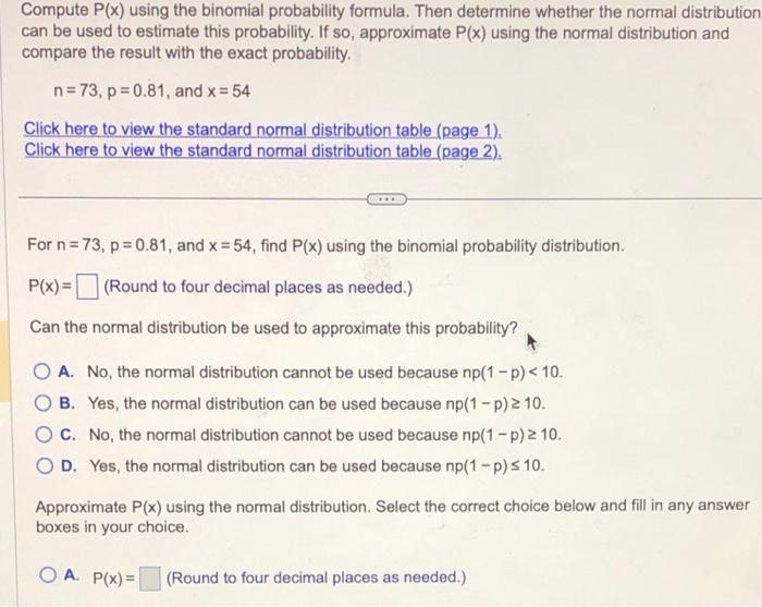 Solved Compute P(x) using the binomial probability formula. | Chegg.com