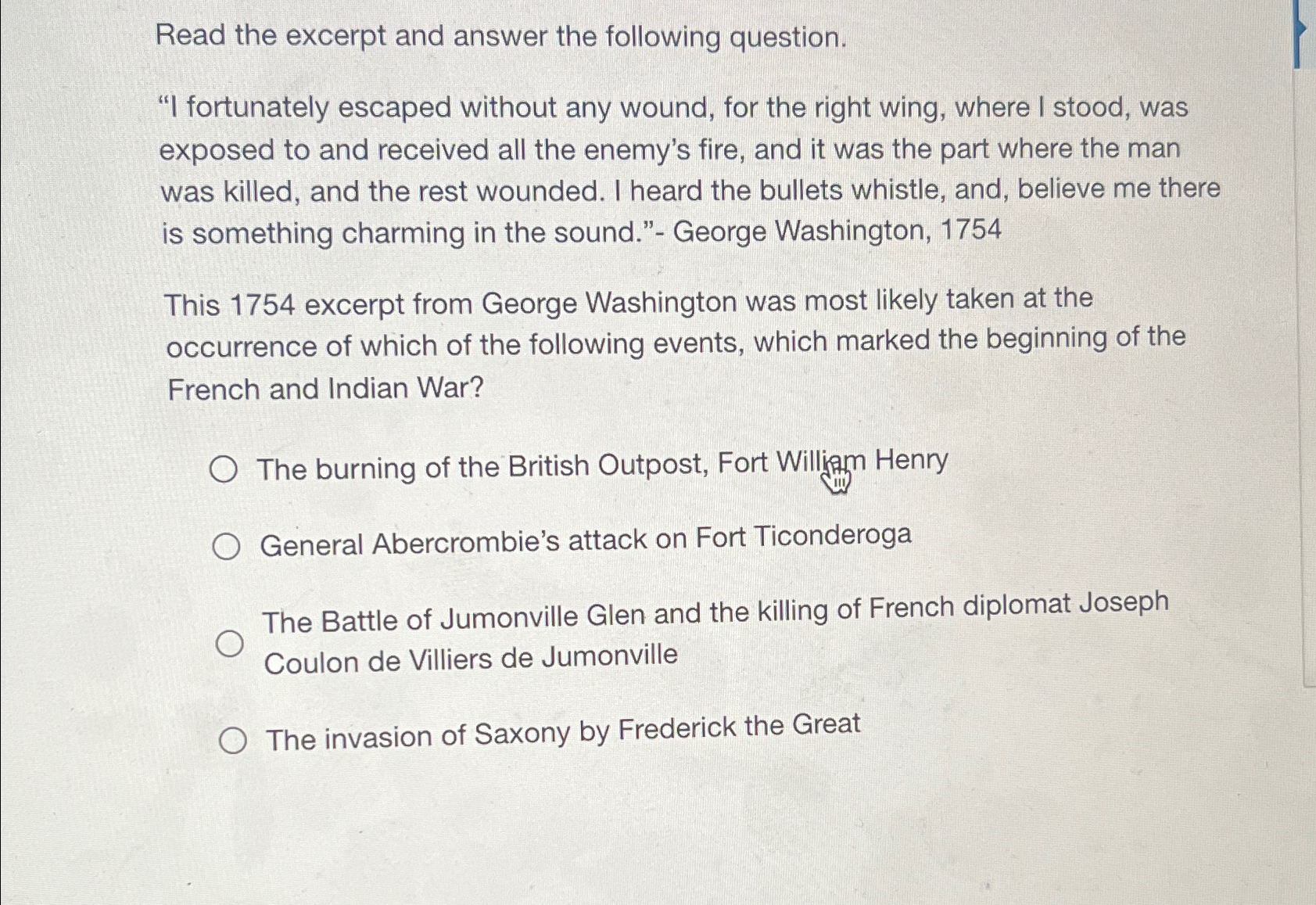 Solved Read the excerpt and answer the following question."I | Chegg.com